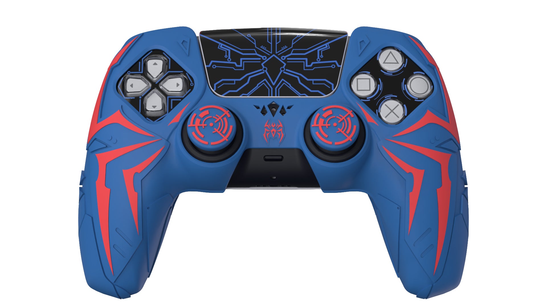 PlayVital Cyber Spider Design Silicone Cover with Thumb Grips for PS5