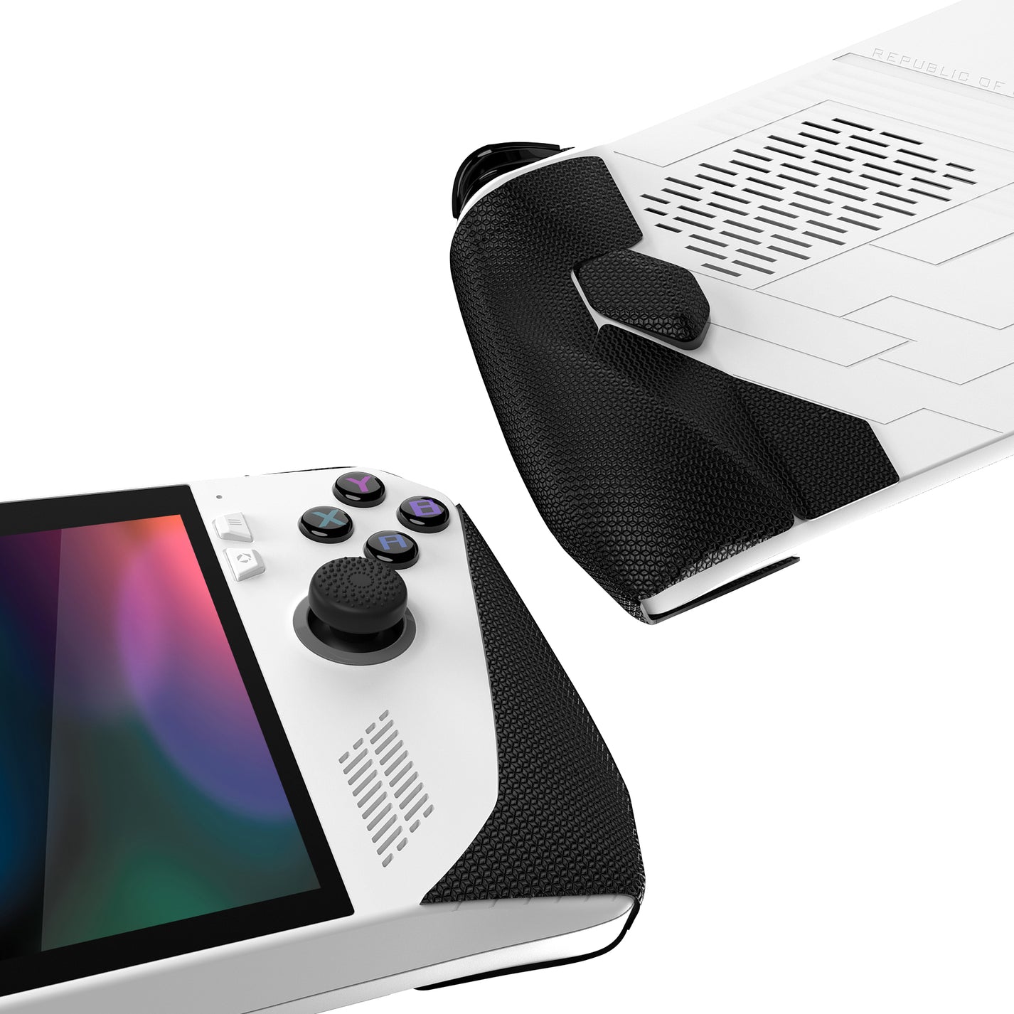 PlayVital black Premium Handle Grips with Thumb Grip Caps for ROG Ally ...