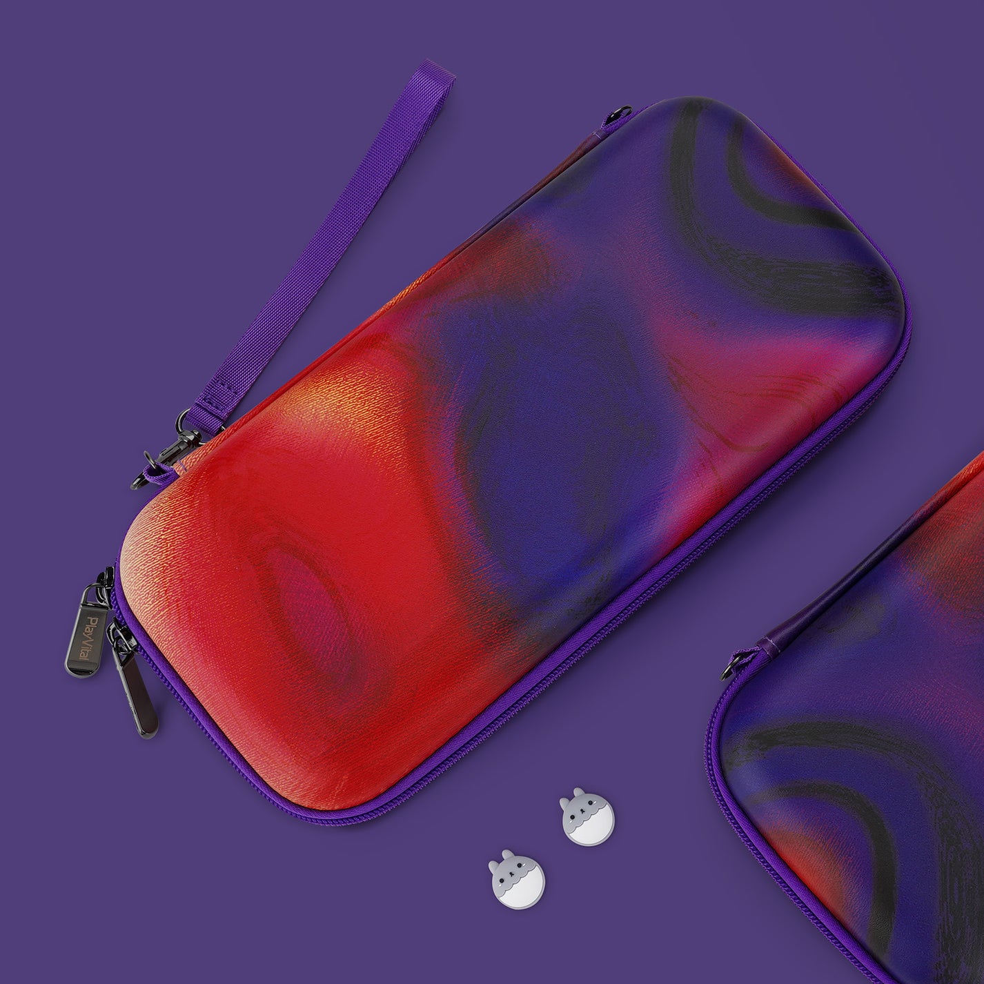 PlayVital Nintendo Switch Portable Pouch Carrying Case - Purple Red Swirl
